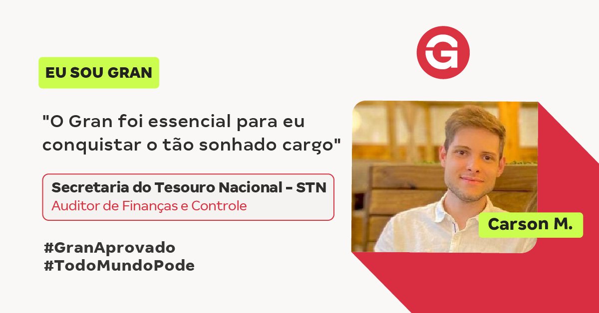 Apostilas em PDF - Carson M. realizou o sonho de ser aprovado no STN | Concurso e Apostilas